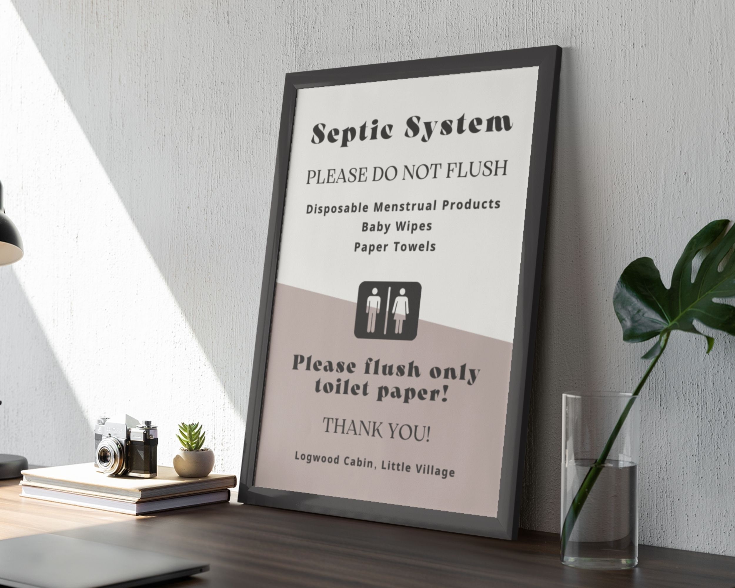 Airbnb Bathoom Sign, Septic Toilet Printable, Flush Only Toilet Paper ...