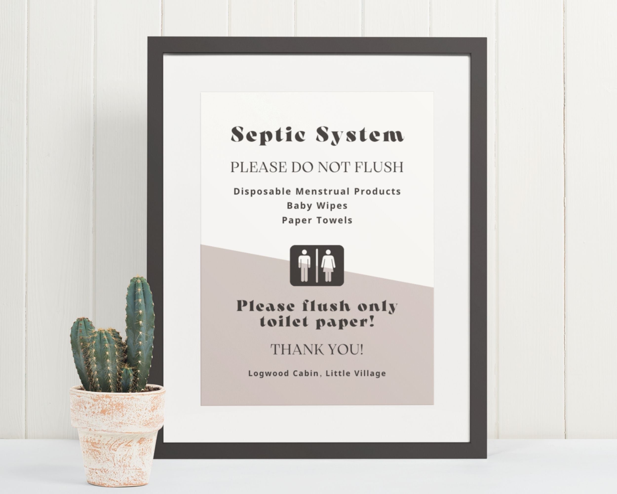 Airbnb Bathoom Sign, Septic Toilet Printable, Flush Only Toilet Paper ...