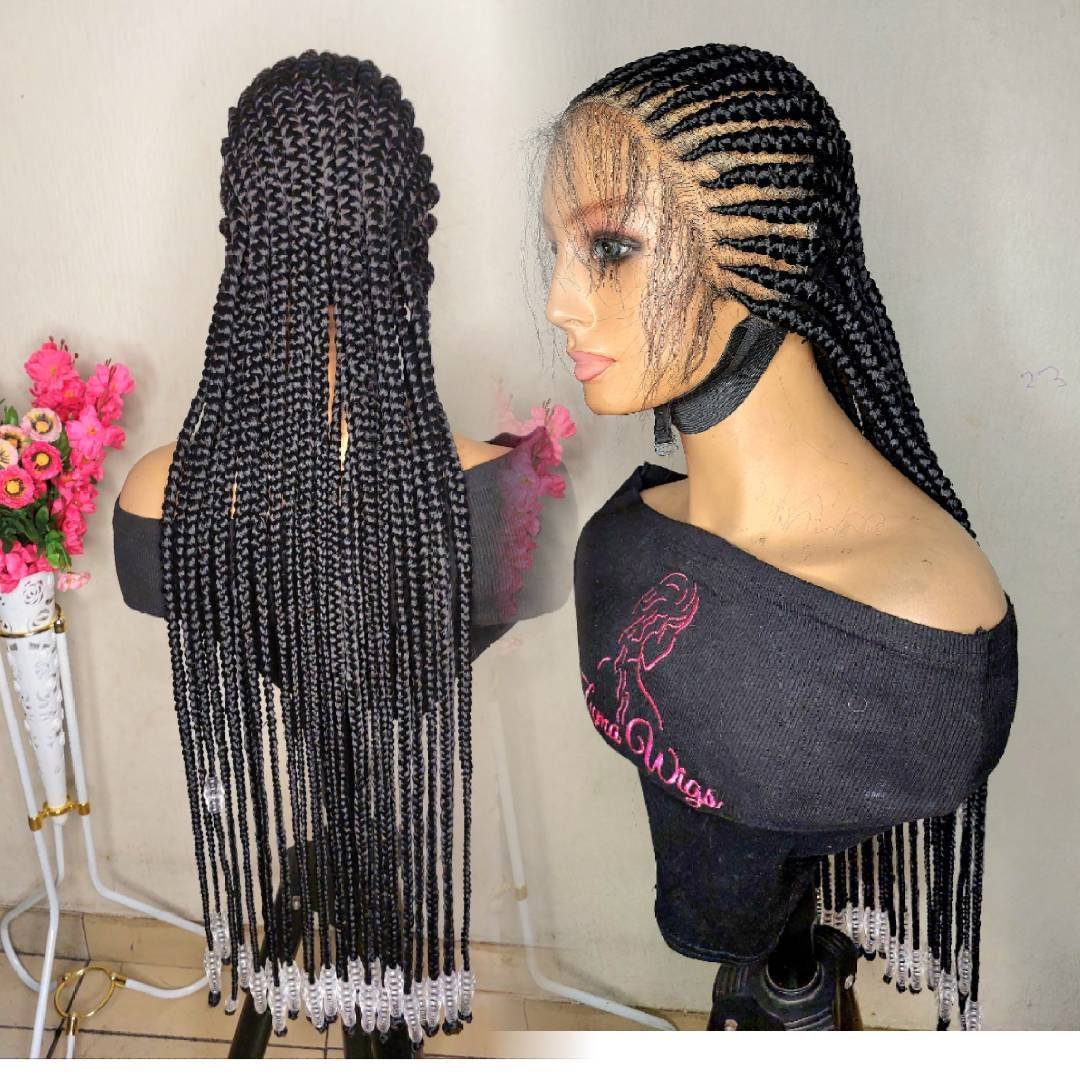 Cornrow Braid Wig, Lace Front Cornrow Wig - Etsy