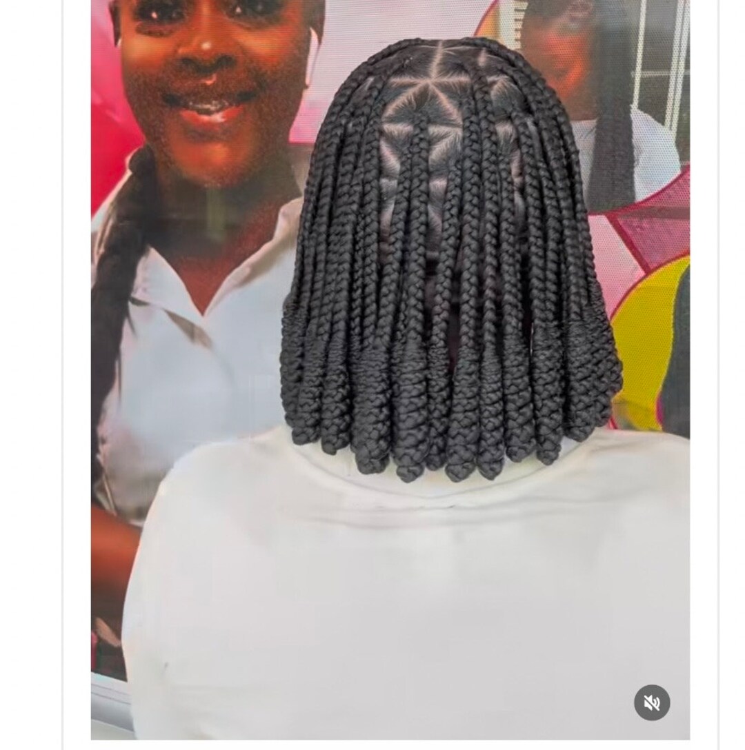 Triangle Braid Wig, Knotless Pattern Braid Wig - Etsy