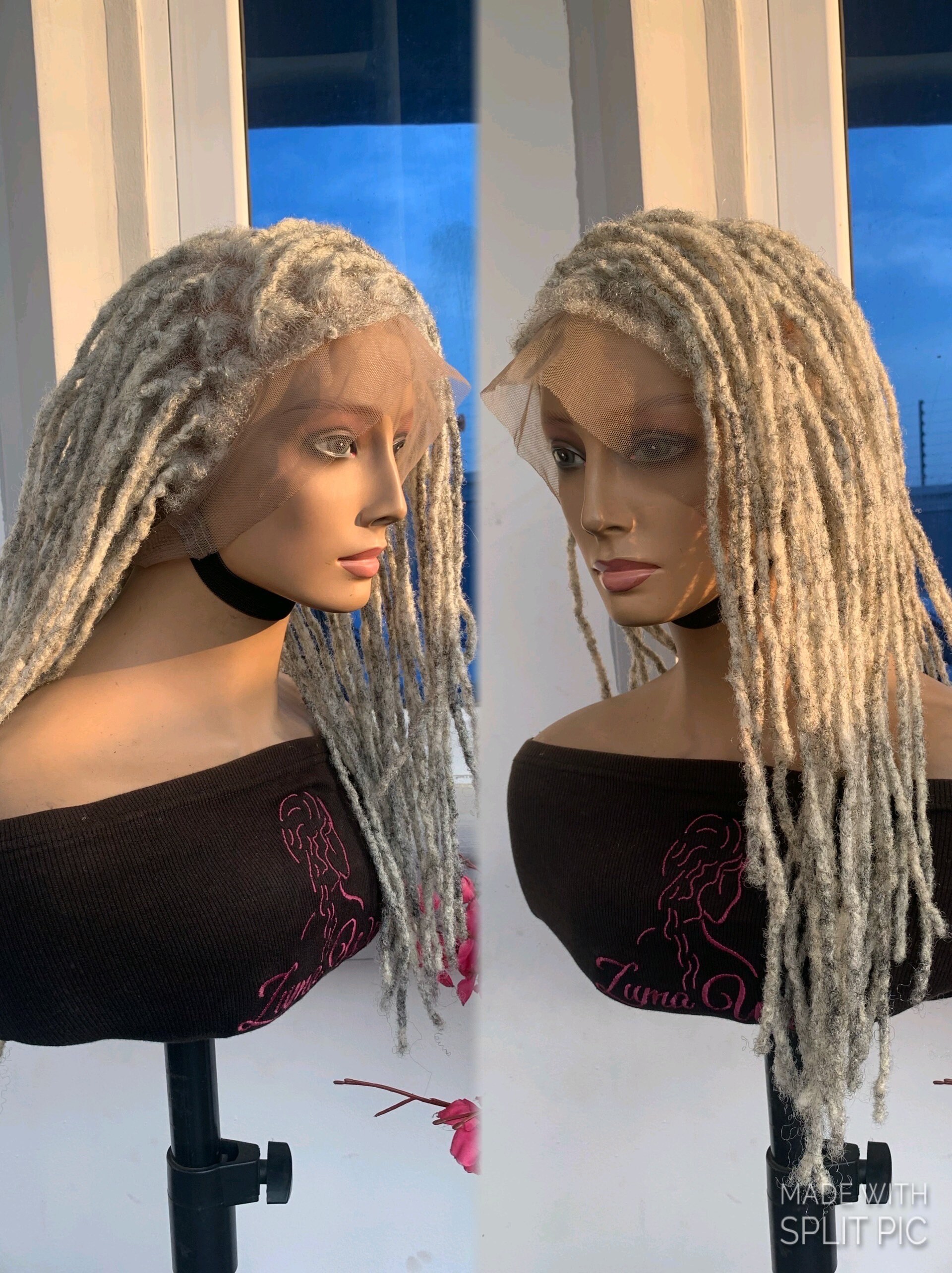 Gray Human Hair Dreadlock Wig: Full Lace Locs, 14 Inch - Etsy