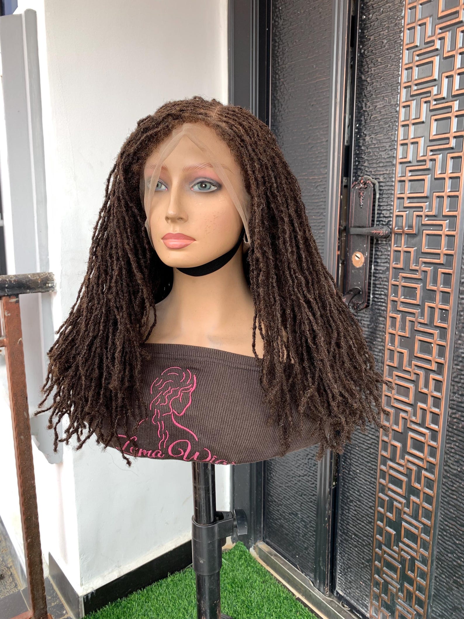 Human Hair Microlocs Wig, Sistalocs Wig, Brown Full Lace Locs Wig 14 ...