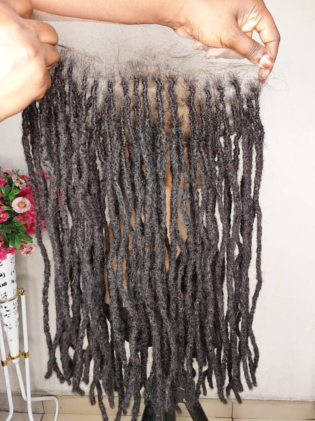 Lace Front Human Hair Dreadlocks: Pencil Size Locs for Alopecia - Etsy