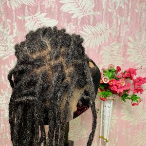 Gray Human Hair Dreadlocks Wig, Dark Gray Dreadlocks Wig, Gray Full ...