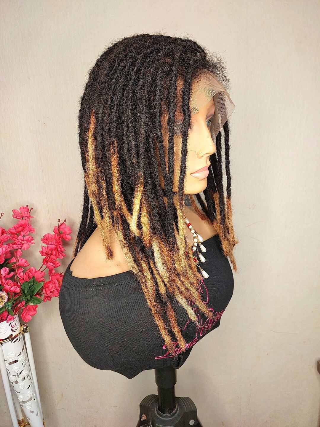 Human Hair Dreadlock Braid Wigs for Black Women and Men, Full Lace ...