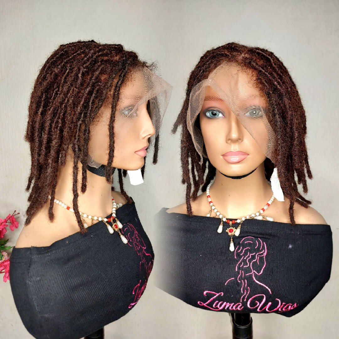 Human Hair Dreadlocks Wig Brown Dreadlocks Wig Full Lace Locs Wig 6 Made To Order Etsy