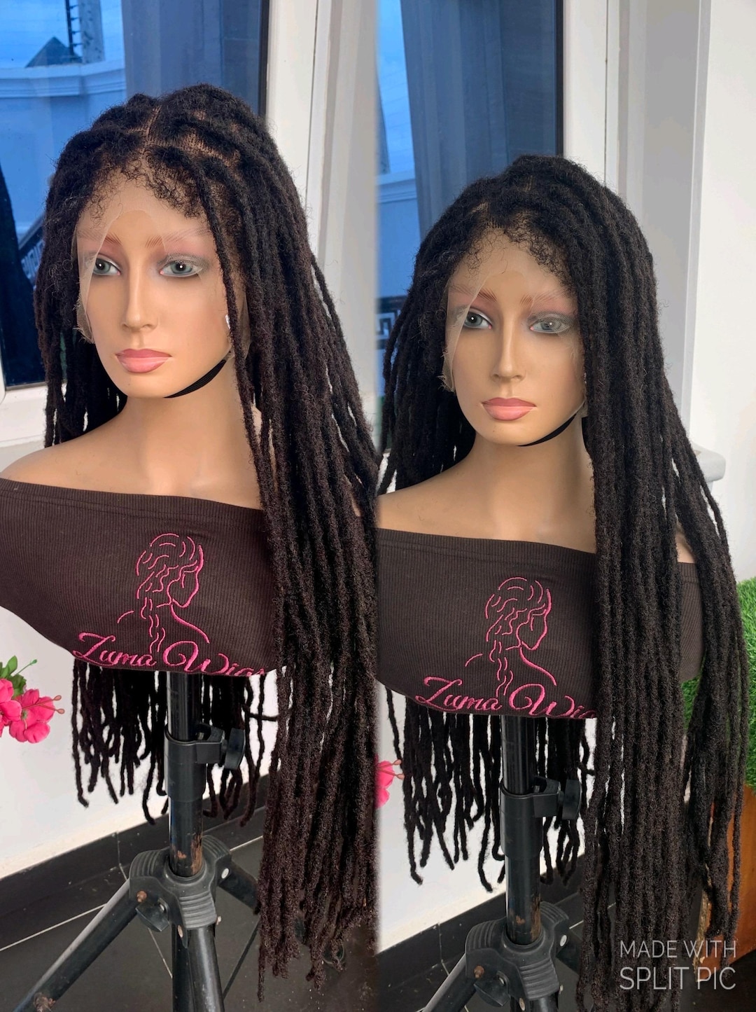 HD Lace Black Human Hair Dreadlocks Wig, Natural Black Dreadlocks Wig ...