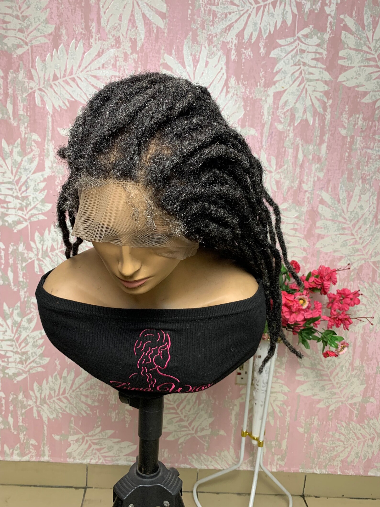 Gray Human Hair Dreadlocks Wig, Dark Gray Dreadlocks Wig, Gray Full ...