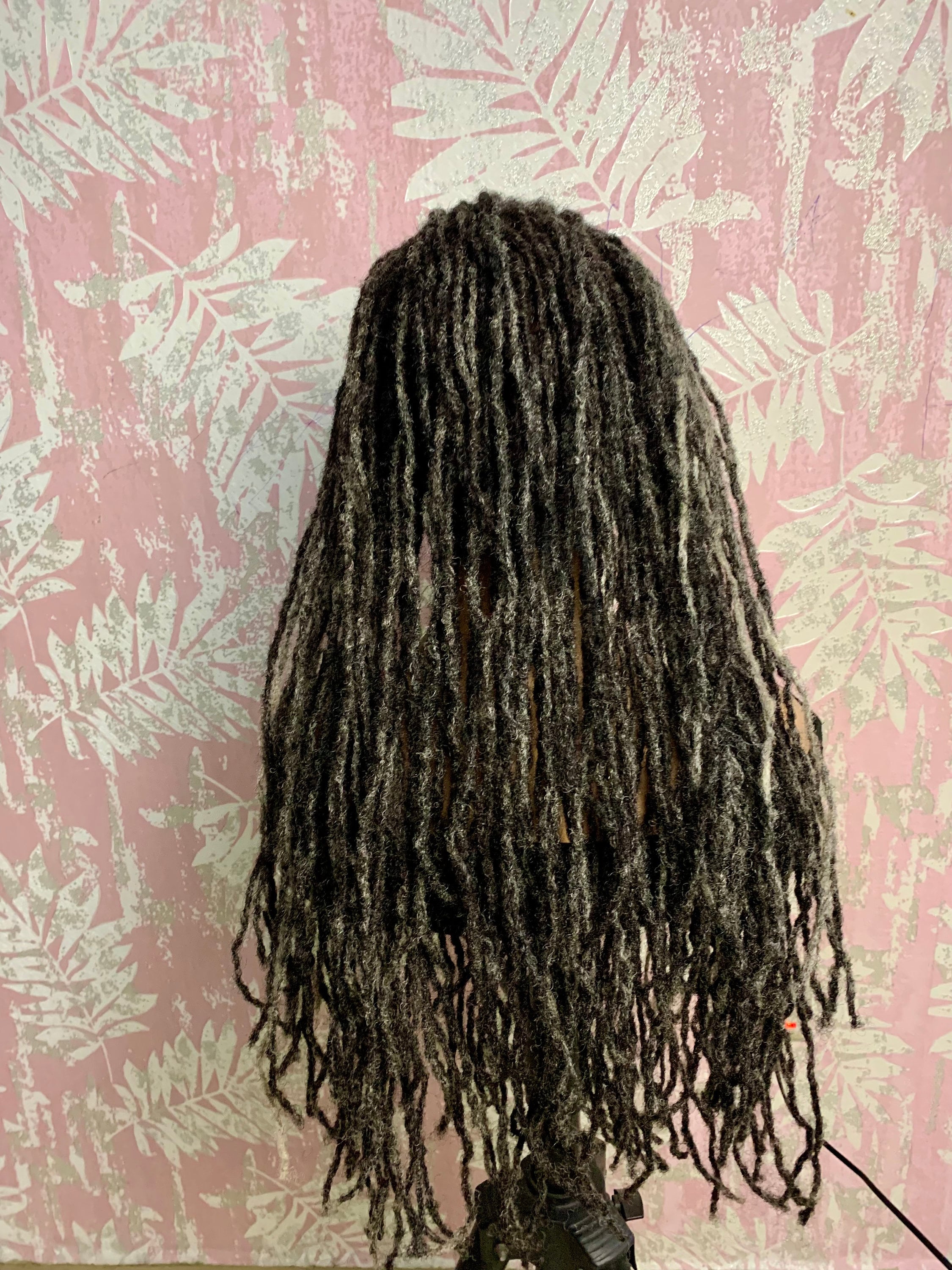 Salt & Pepper Human Hair Dreadlock Wig: Gray Highlights, Made to Order ...