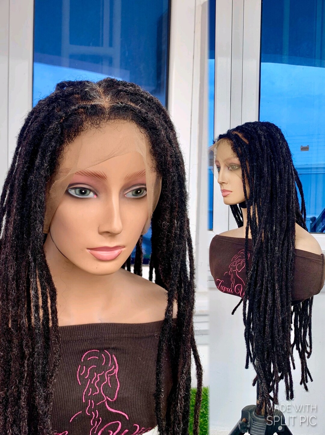 Human Hair Dreadlocks Wig, Dark Salt and Pepper Dreadlocks Wig ...