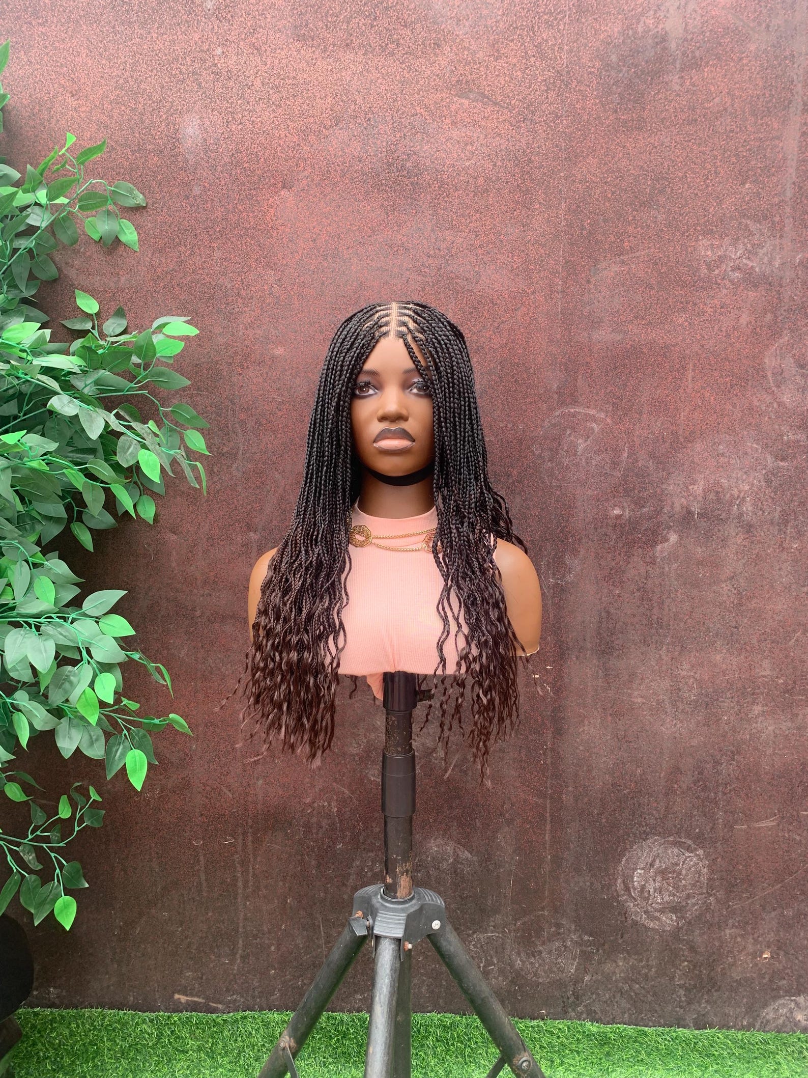 Ombré Box Braid Wig: Wavy Braids, 5x5 Closure - Etsy