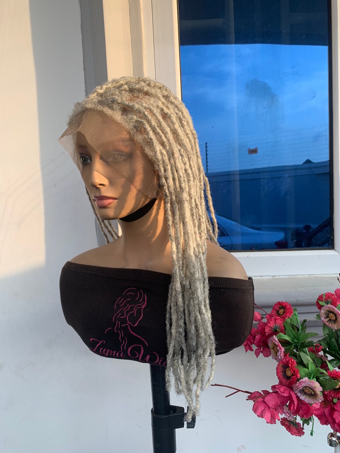 Gray Human Hair Dreadlock Wig: Full Lace Locs, 14 Inch - Etsy