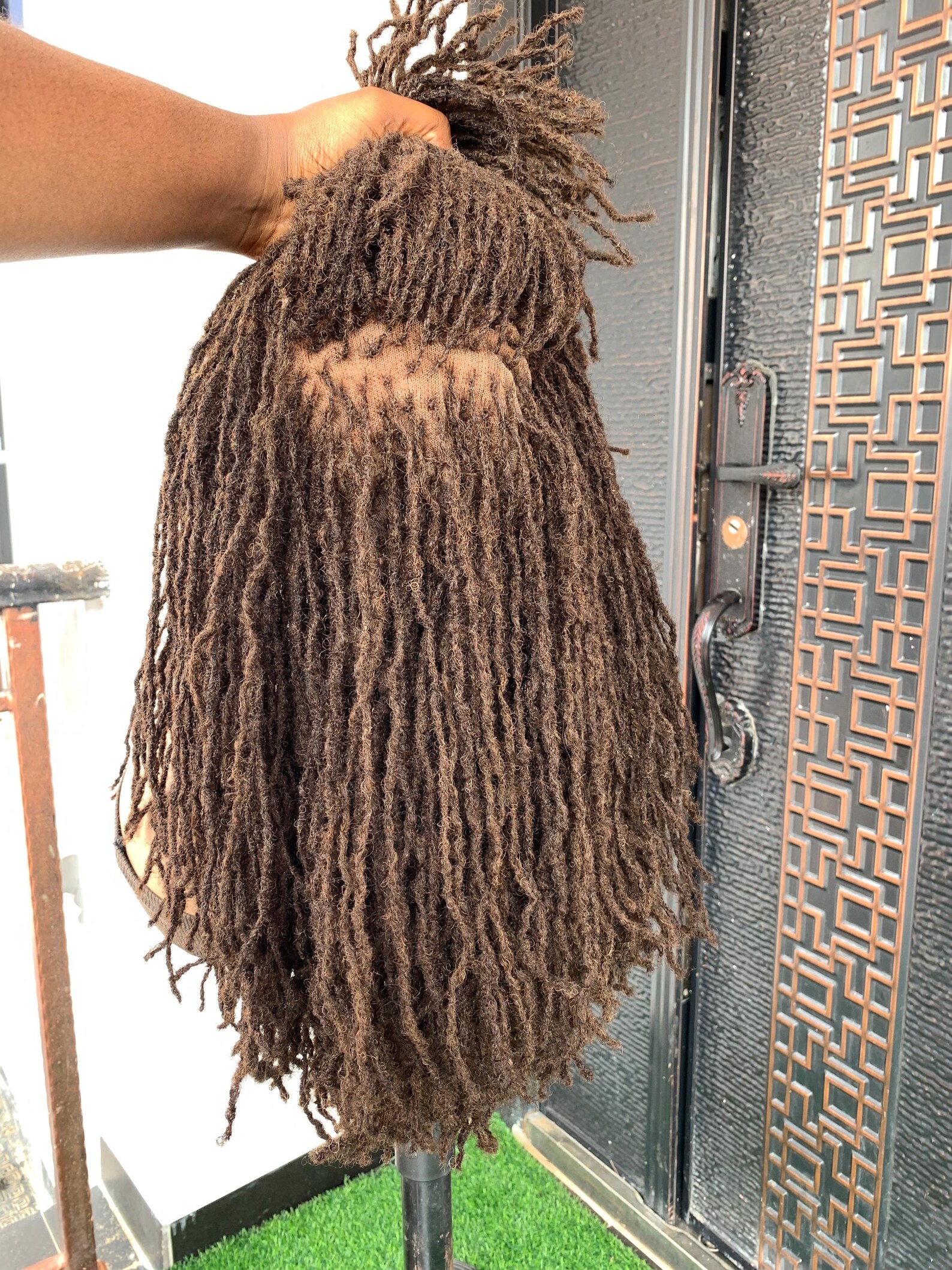 Human Hair Microlocs Wig, Sistalocs Wig, Brown Full Lace Locs Wig 14 ...