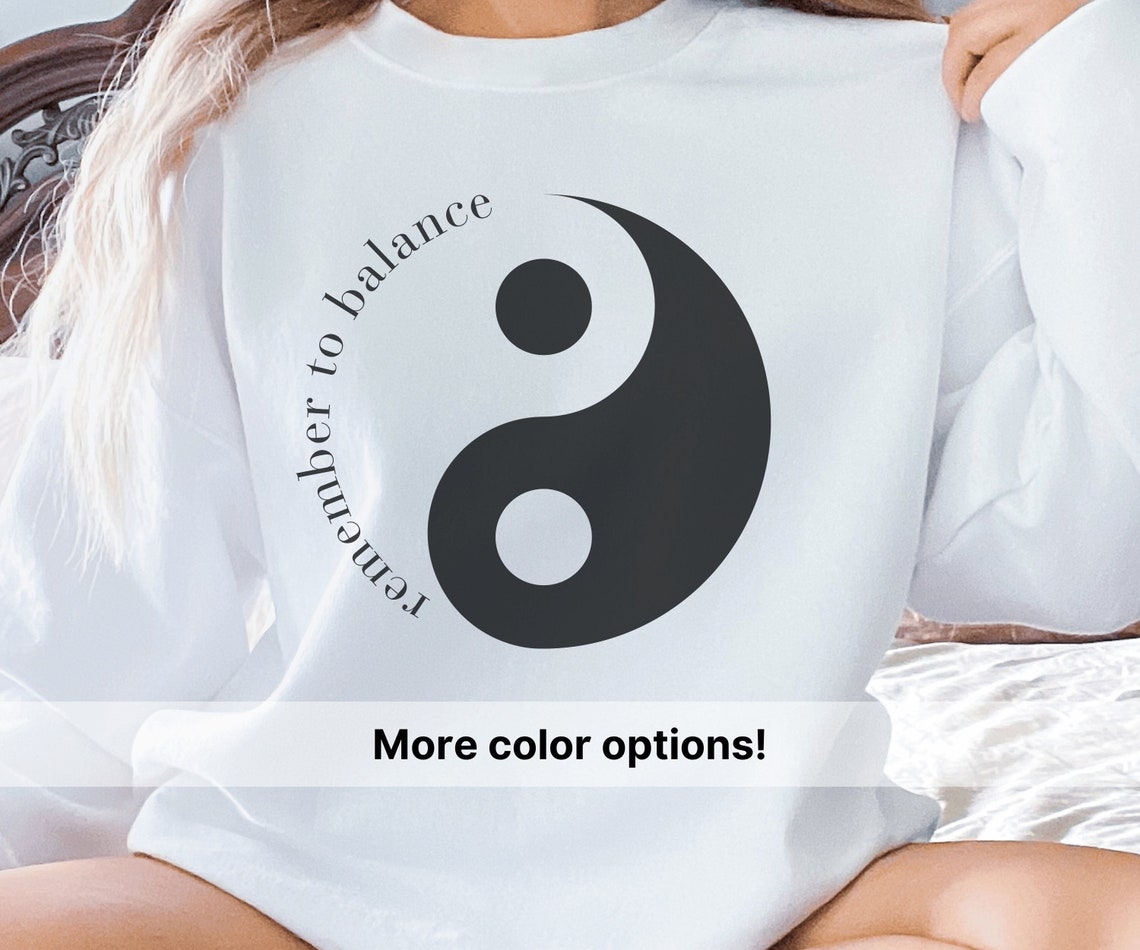 Yin Yang Sweatshirt Meditation, Self Care, & Wellness Hooded Crewneck ...