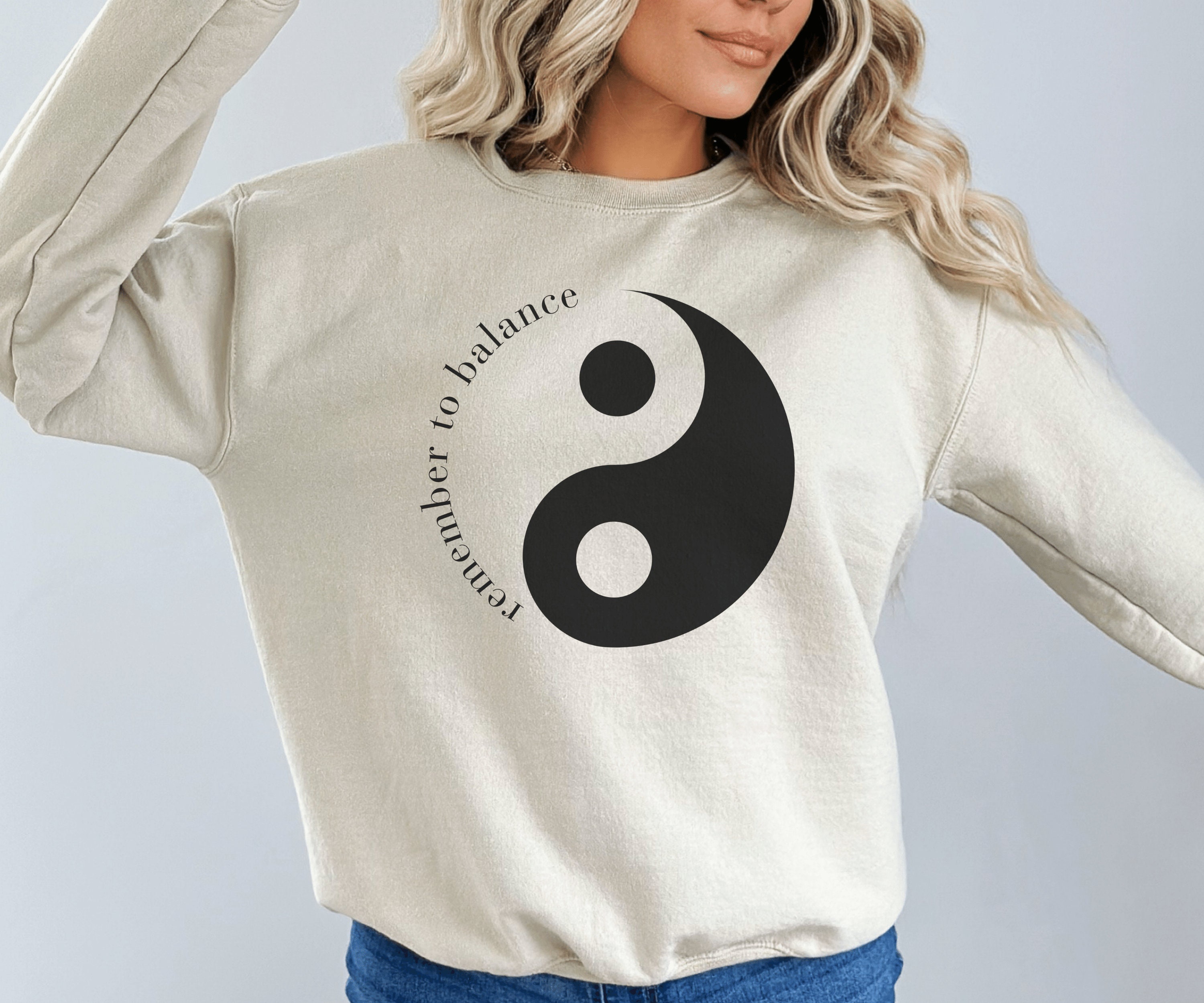 Yin Yang Sweatshirt Meditation, Self Care, & Wellness Hooded Crewneck ...