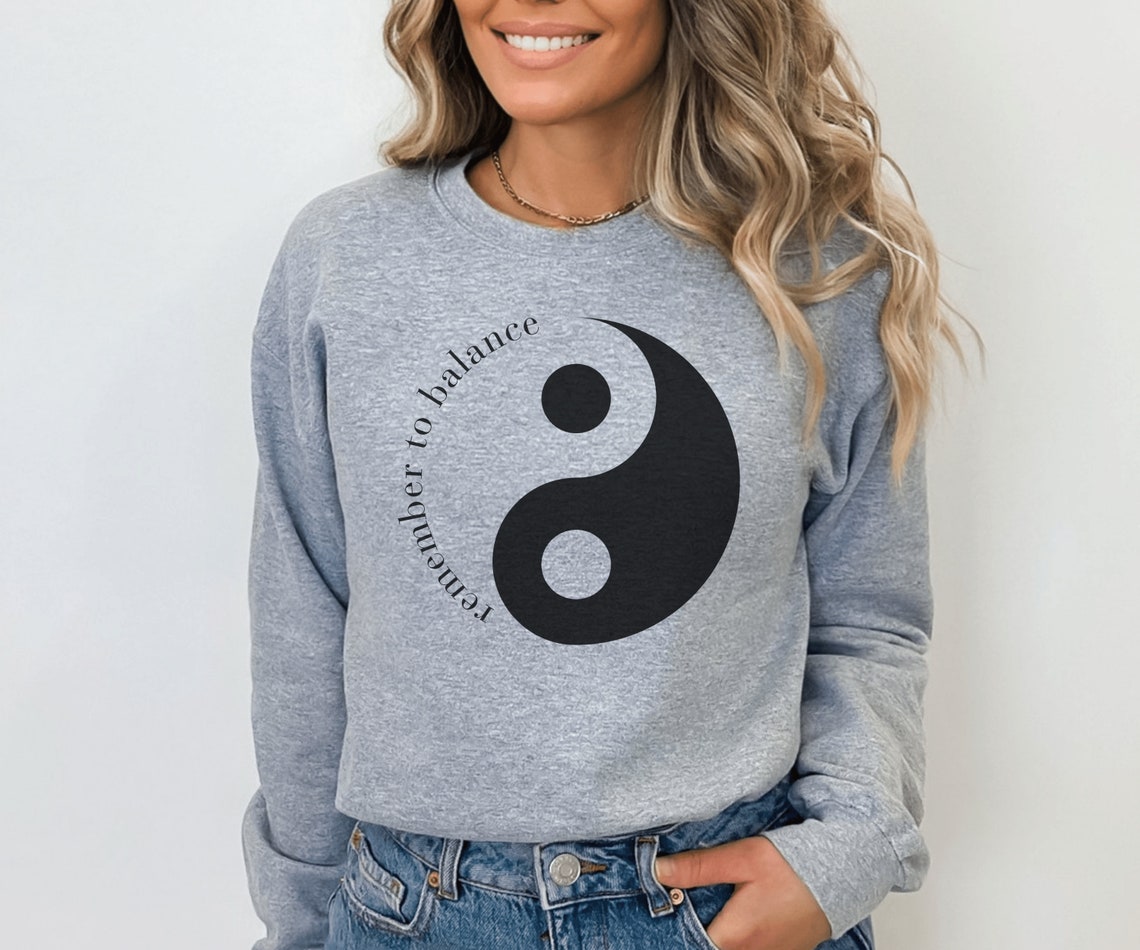 Yin Yang Sweatshirt Meditation, Self Care, & Wellness Hooded Crewneck ...