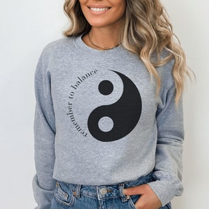 Yin Yang Sweatshirt Meditation, Self Care, & Wellness Hooded Crewneck ...