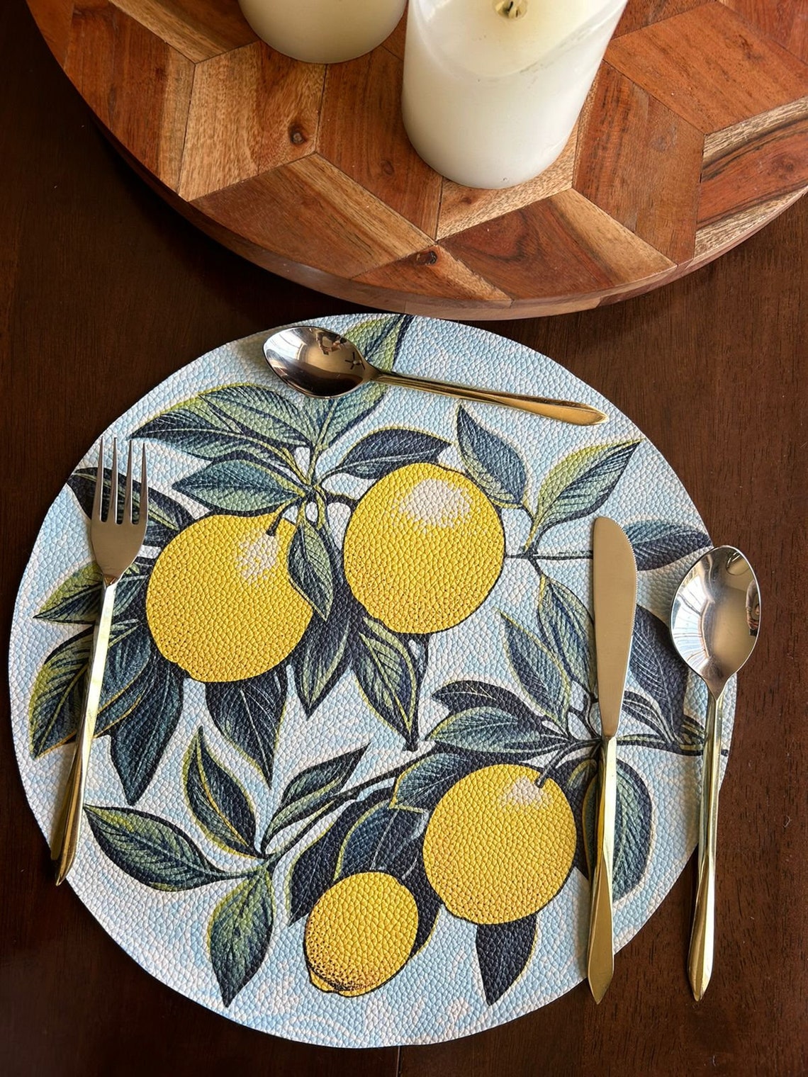 Vintage Style Lemon Placemats Table Decoration, Decor, Waterproof ...