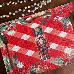 Nutcracker Red Gingham Christmas Placemats Table Decoration Decor ...