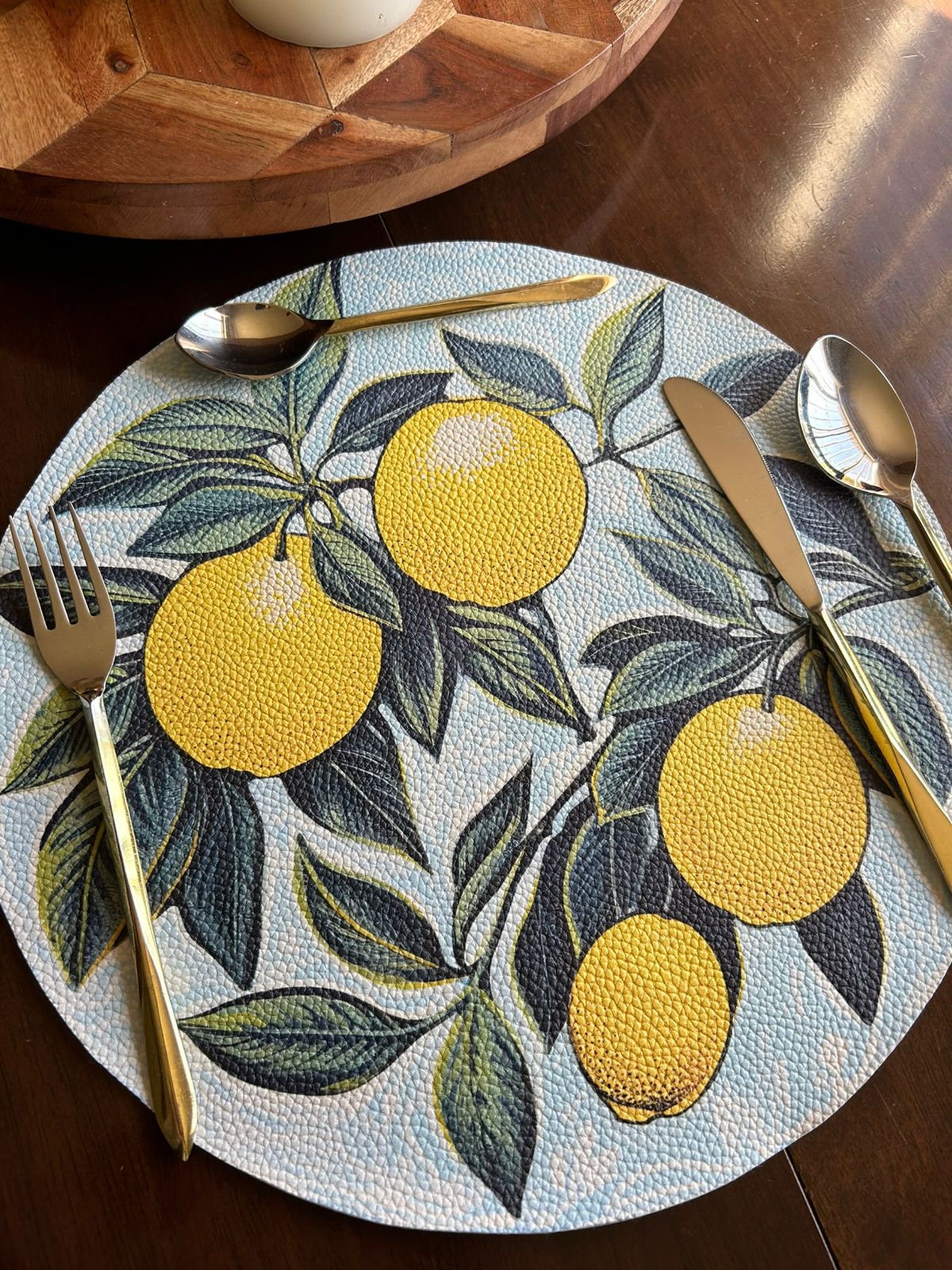 Vintage Style Lemon Placemats Table Decoration, Decor, Waterproof ...