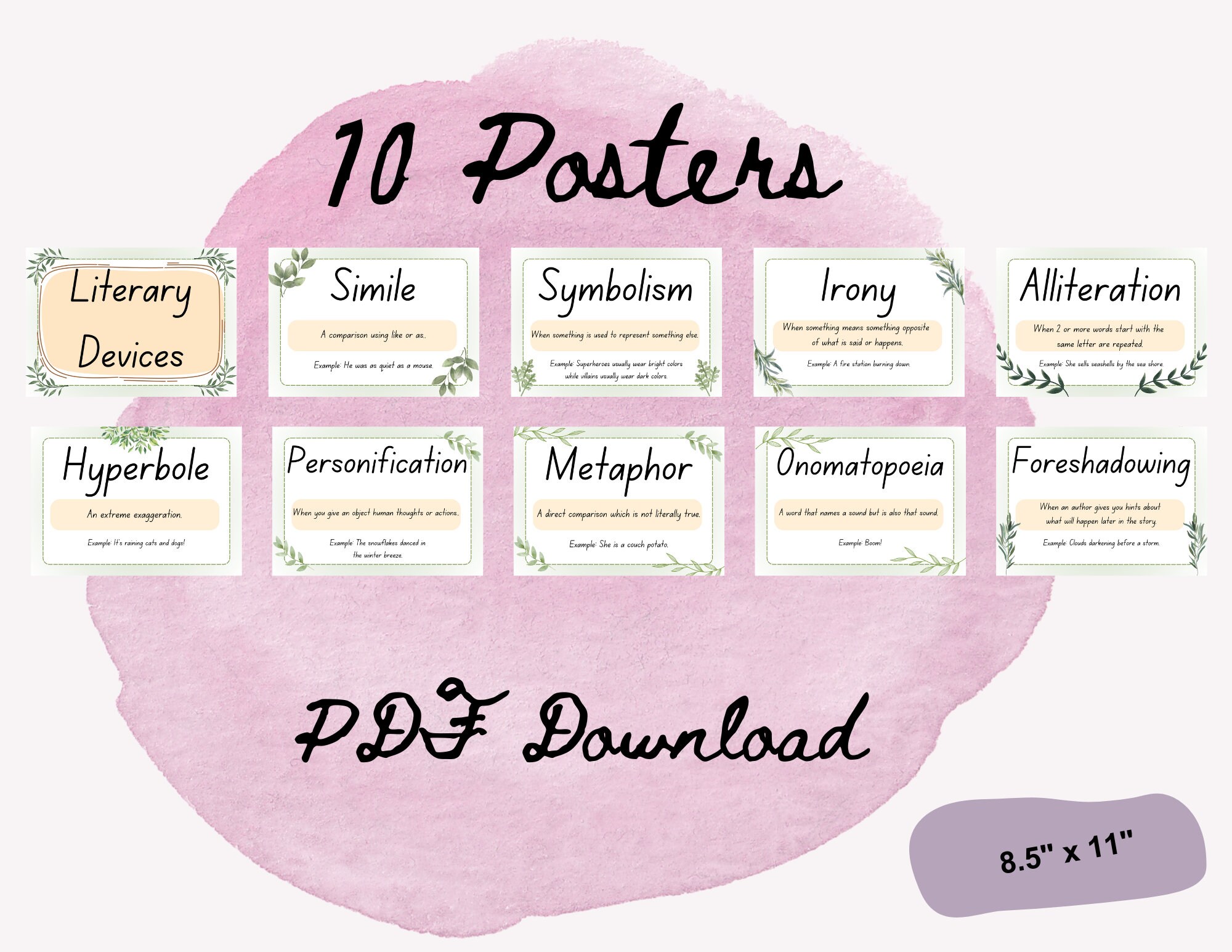 Literary Device Posters - Etsy