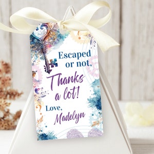 Editable Escape Room Favor Tag, Escape Room Party Tag, Mystery Break ...