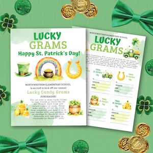 Editable Lucky Candy Gram Flyer Template, Printable St. Patrick's Day ...