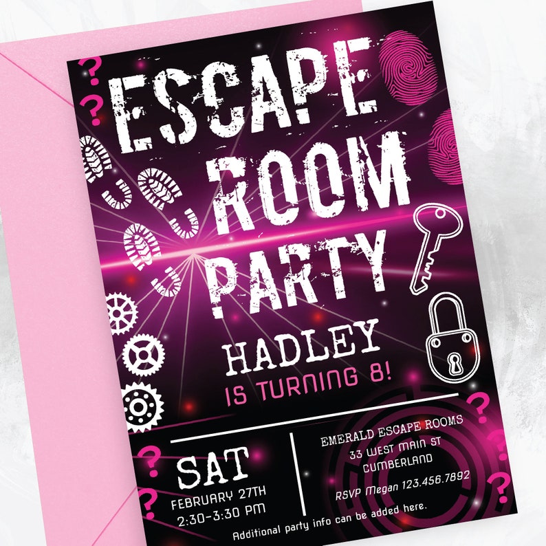 Editable Escape Room Birthday Invitation Girl Digital for Kids - Etsy