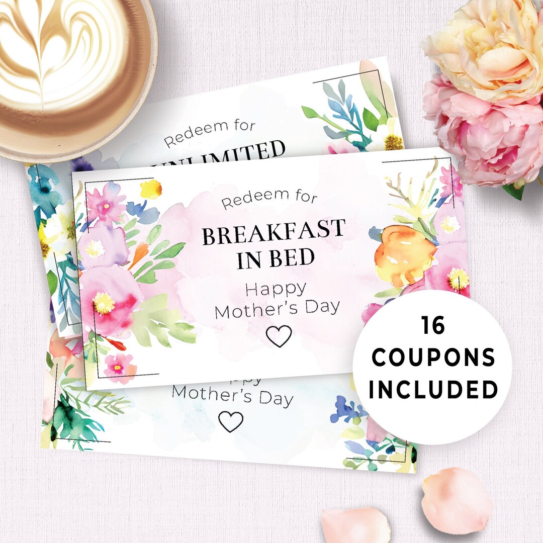 Coupon Book Ideas for Mom Printable, Mother's Day Coupon Book Template ...