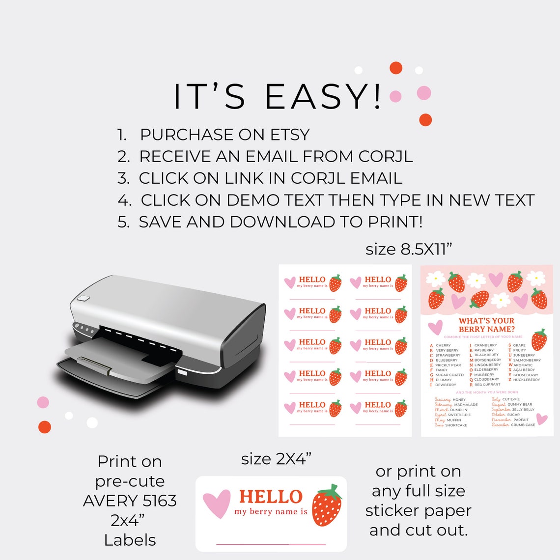 Editable What's Your Berry Name Game Berry First Birthday - Etsy