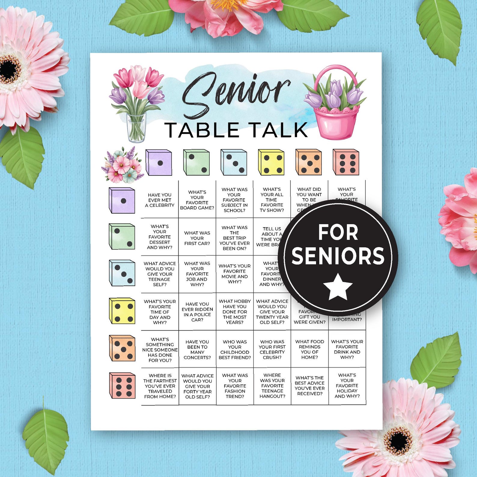 Dice Games for Senior Party, Icebreaker Game for Nursing Home ...