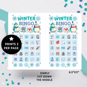 Printable Winter Bingo Boards, Winter Holiday Bingo Cards, Winter Class ...