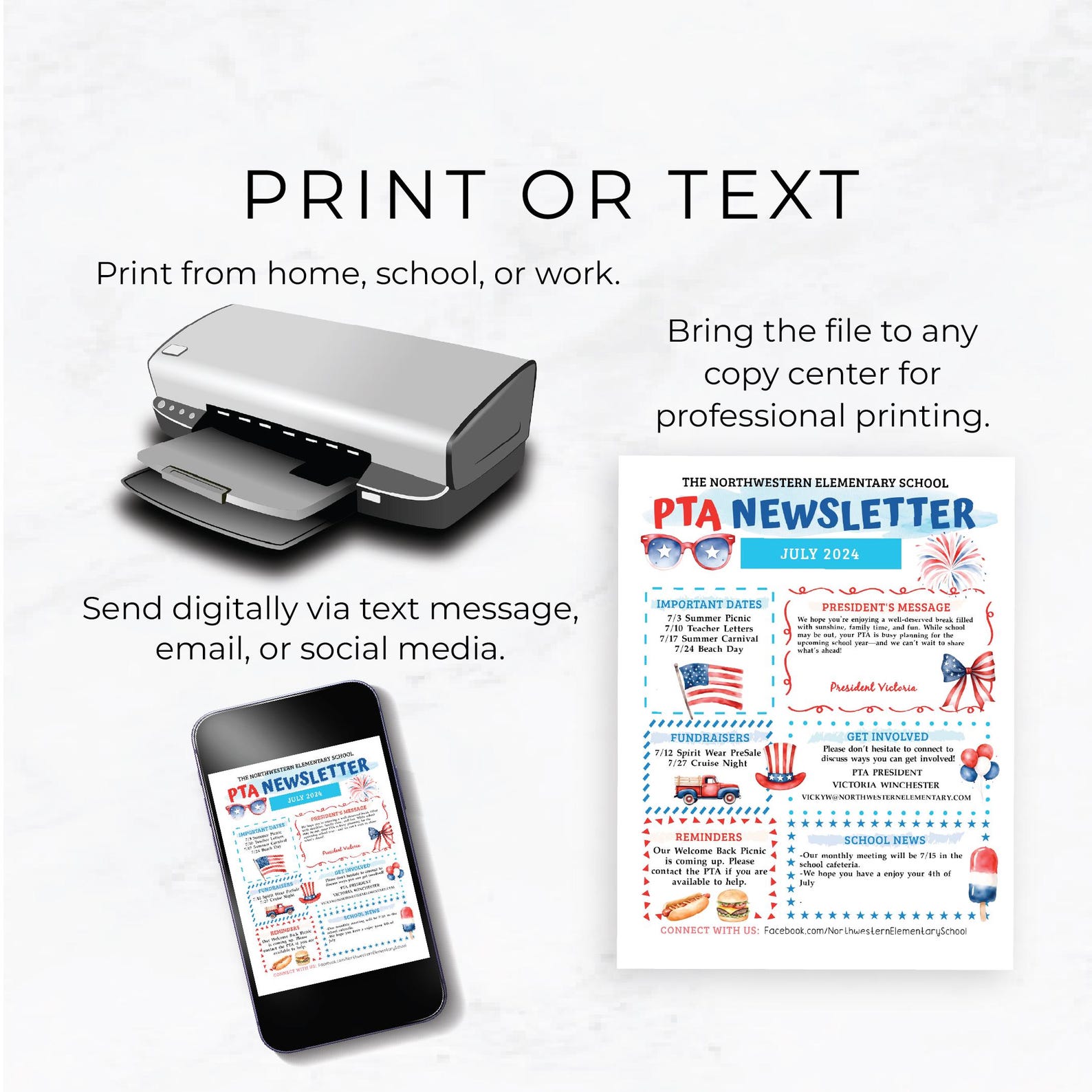 Editable PTO PTA 12 Months of Newsletter Templates, Entire School Year ...