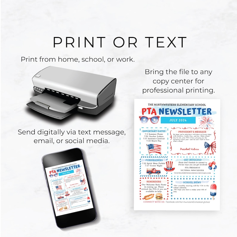 Editable PTO PTA 12 Months of Newsletter Templates, Entire School Year ...