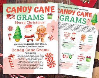Editable CHRISTMAS CANDY Gram Flyer, Holiday Gram, Christmas Gram ...