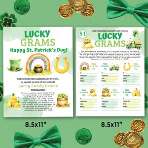 Editable Lucky Candy Gram Flyer Template, Printable St. Patrick's Day ...