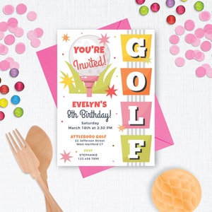Editable Golf Party Invitation Template, Mini Golf Birthday Invitations ...