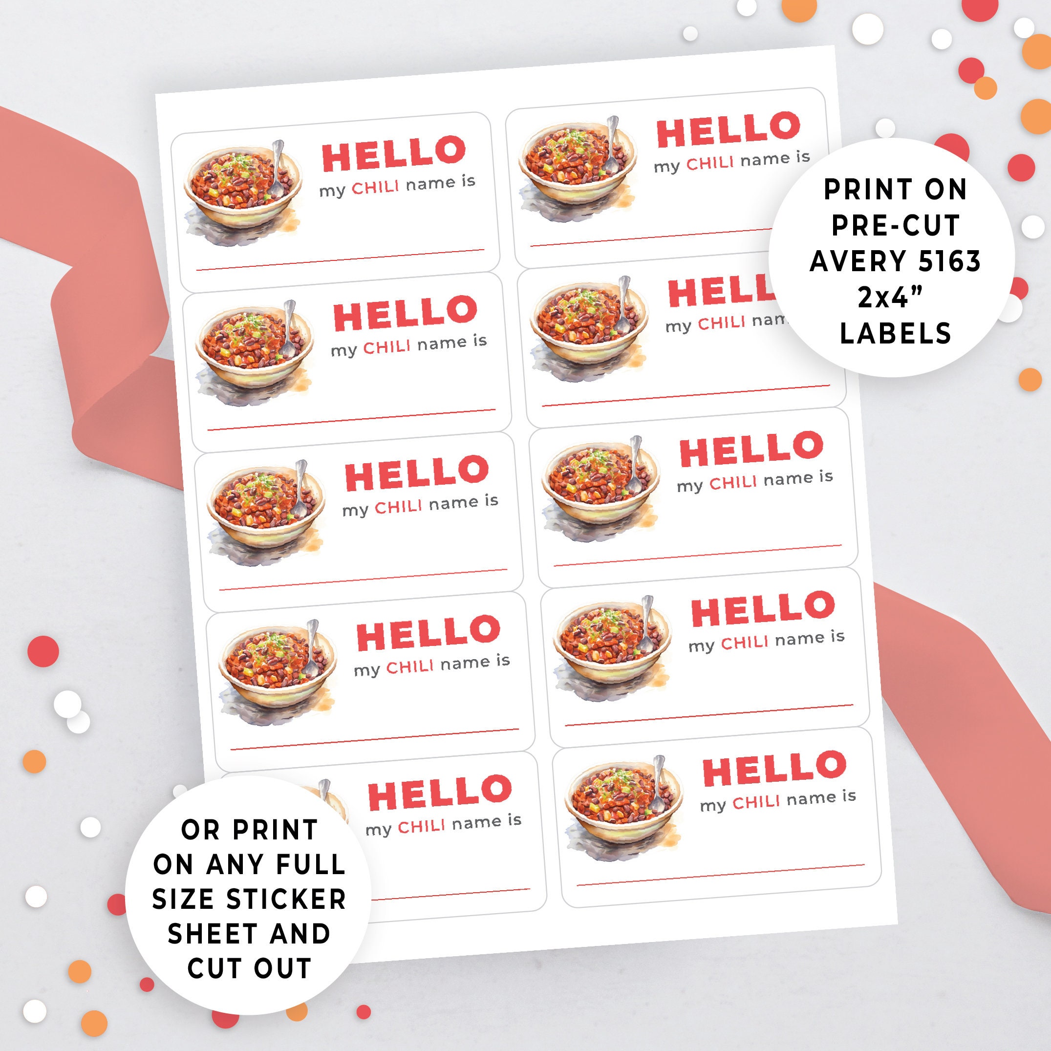 What's Your Chili Name Game With Name Tags, Funny Chili Cook off ...