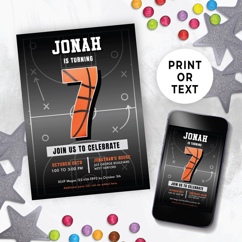 Editable 7th Birthday Party Invite Boy Digital Download Party - Etsy