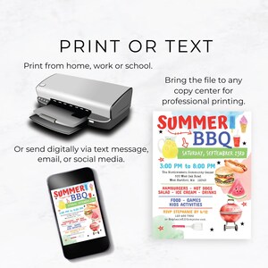 Editable Summer BBQ Flyer, Summer Cookout Flyer, Summer Picnic Flyer ...