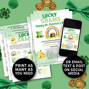 Editable Lucky Candy Gram Flyer Template, Printable St. Patrick's Day ...