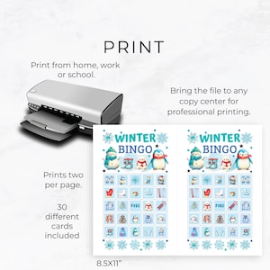 Printable Winter Bingo Boards, Winter Holiday Bingo Cards, Winter Class ...