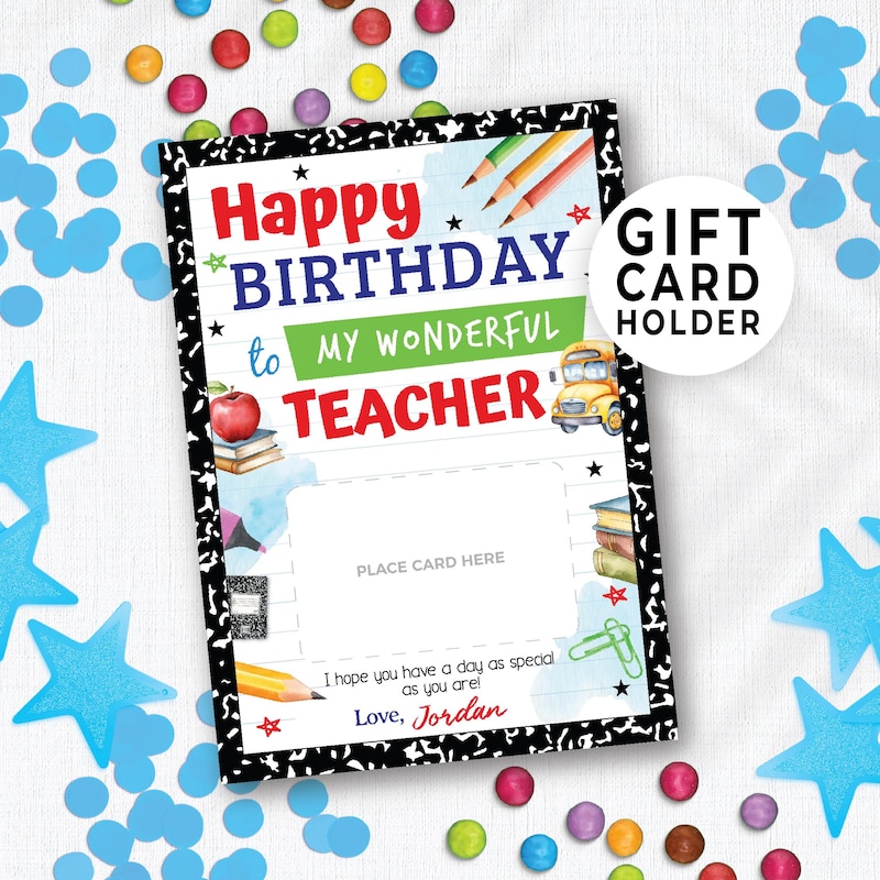 Teacher Birthday Card - Etsy