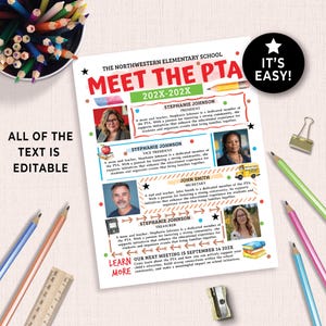 Editable Meet the PTA Flyer, Meet the PTO Form, Meet the Parent Teacher ...