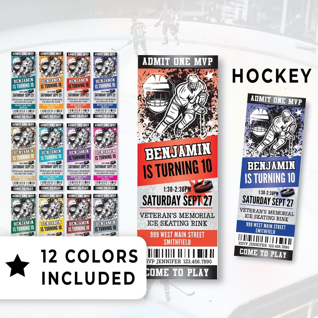 Editable Invitation Hockey Birthday Party, Sports Theme Idea, Game Day ...