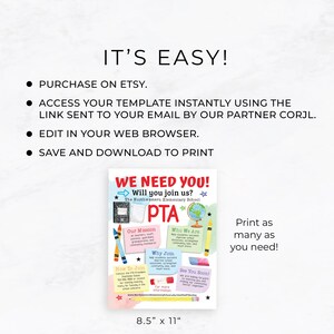 Editable PTO PTA Membership Drive Flyer, PTA Membership Form, Pta Sign ...