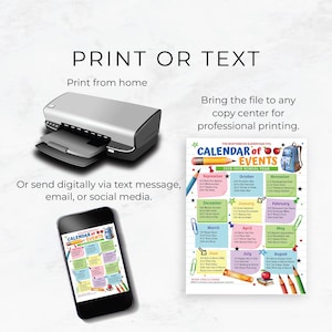 Editable PTO PTA Calendar of Events Flyer Template, School Events Flyer ...