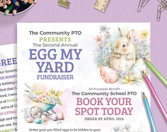 Egg My Yard Printable Flyer- Canva Template - Etsy