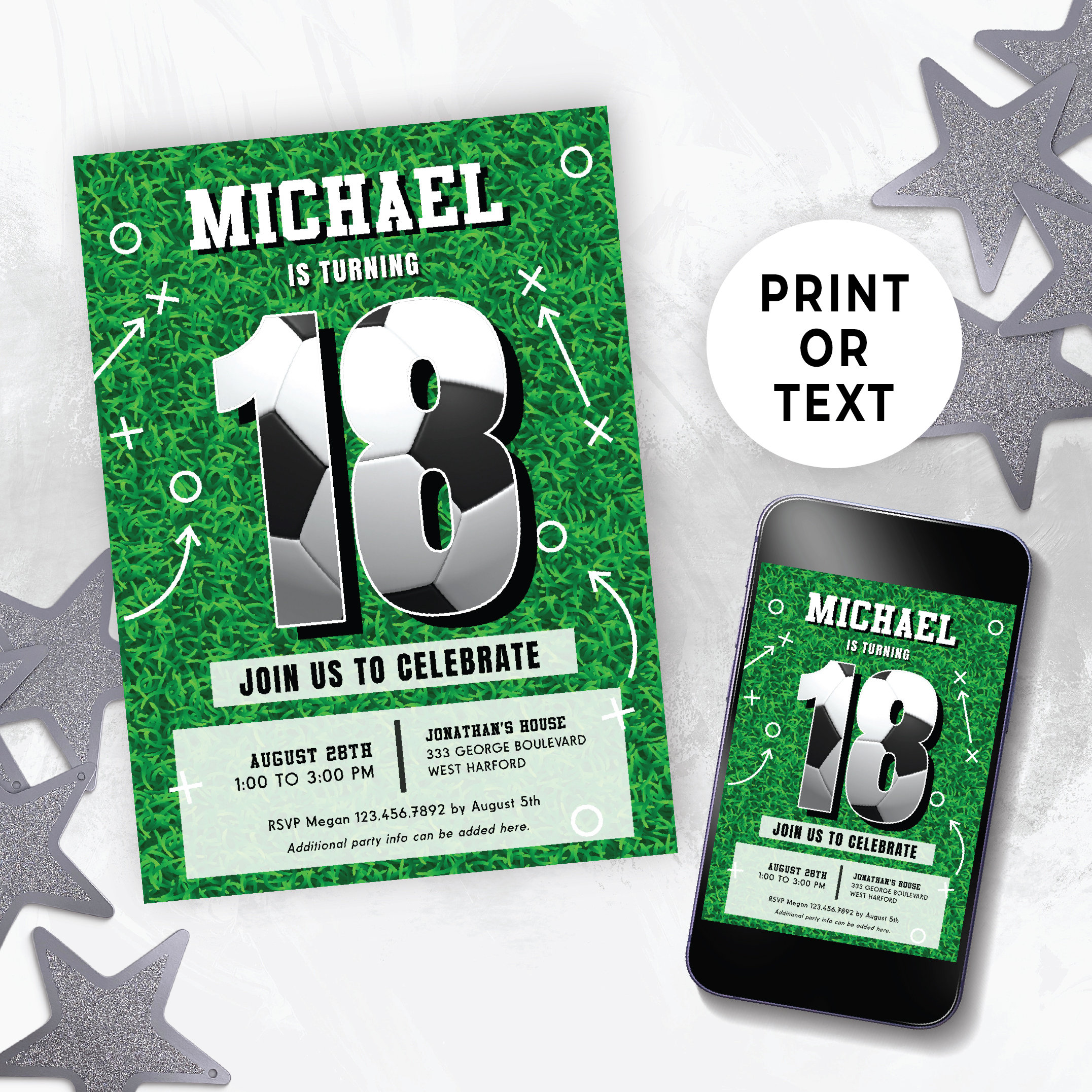 Editable 18th Birthday Invitation for Boy Digital Download - Etsy