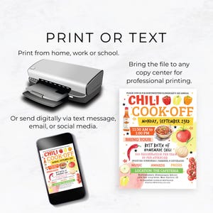 Editable Chili Cook-off Flyer, Chili Cookoff Invitation, Annual Fall ...